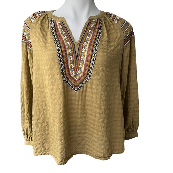 Rachel Zoe | Tops | Rachel Zoe Olive Green Embroidered Peasant Tunic ...